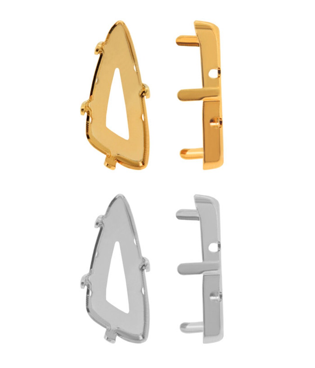 4790 Wing Shape Open Back Metal Settings With Prongs - Fit to 4790 Wing ...