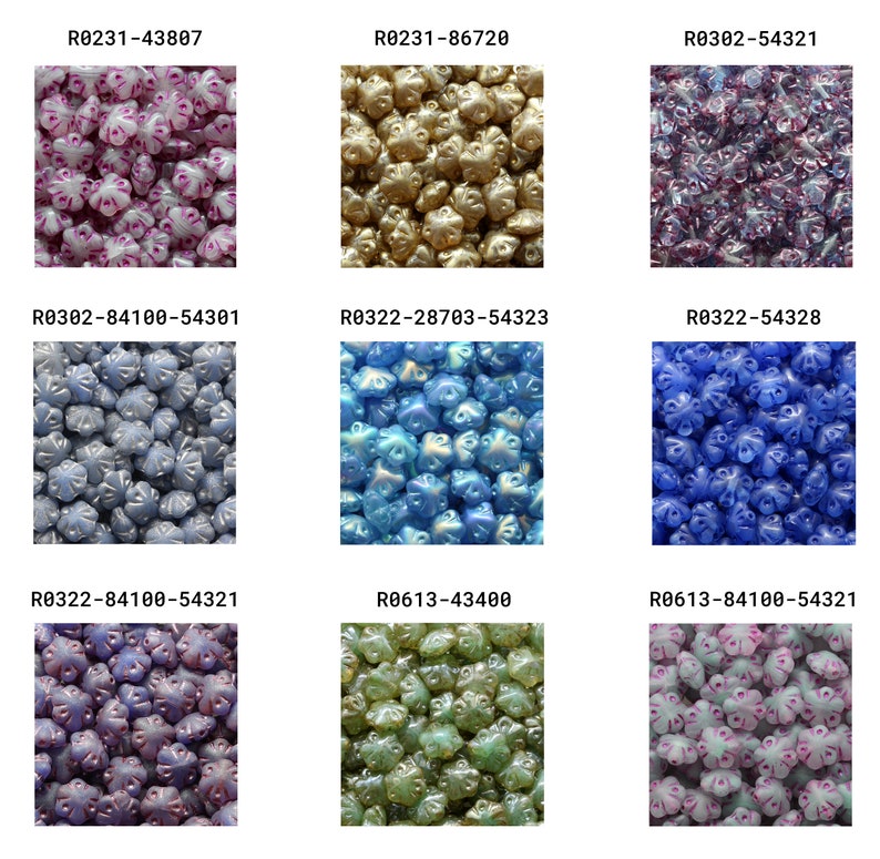 Czech Glass Folklore Flower Beads: Center Fully Drilled, 11mm, Pressed ...