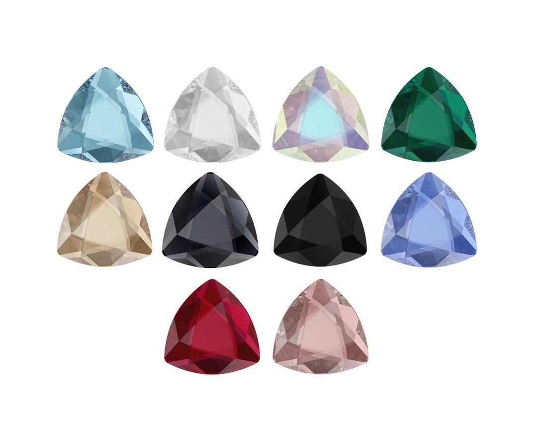 PRIMERO Crystal 2472 Trilliant Triangle Shape Highest Quality Flat Back ...