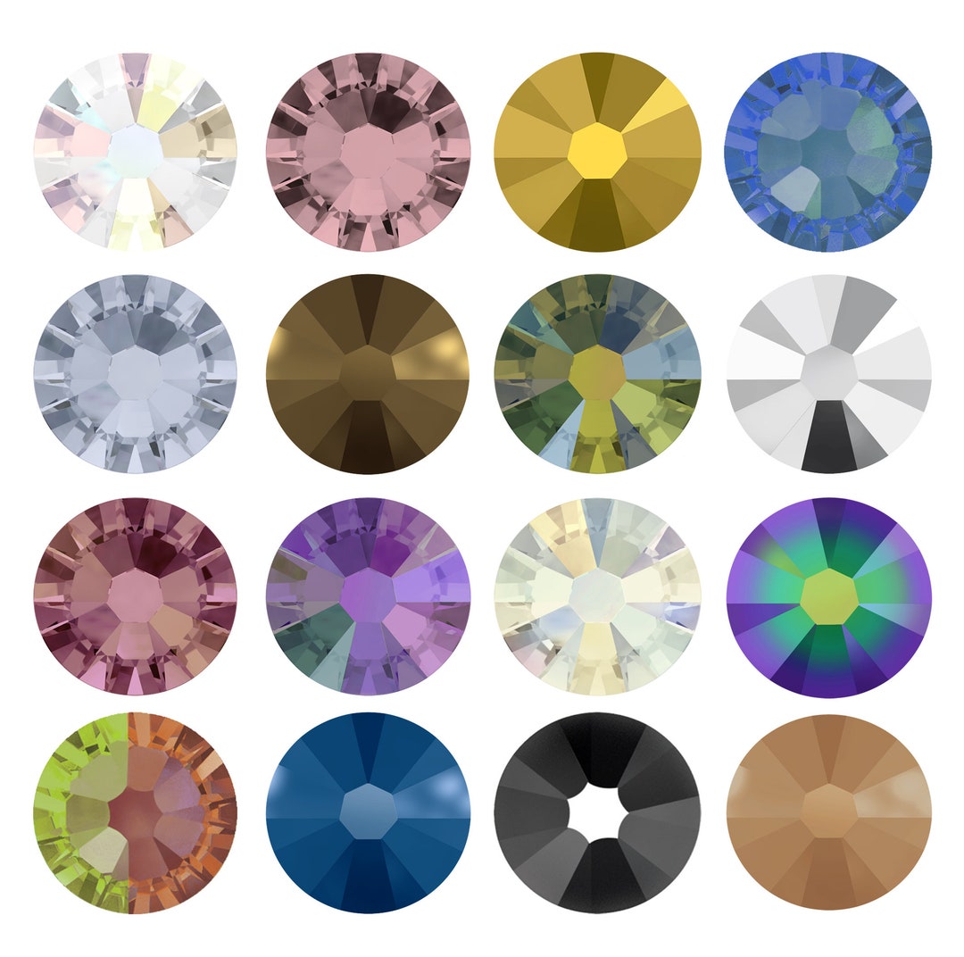 PRIMERO Crystal 2058 Rose Round Flat Backs NO Hotfix Rhinestones ...