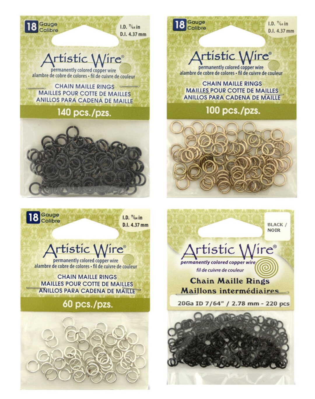 Artistic Wire® Chain Maille Rings Jump Rings Colored Copper Wire ...