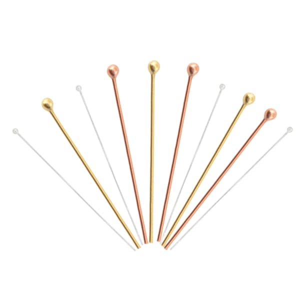 50 Sterling Silver Headpins, 925 Silver Flat Head Pins, Silver Needles ...