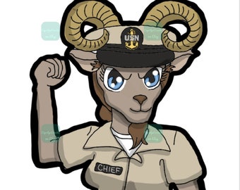 Navy Female Goat Chief Svg - Etsy