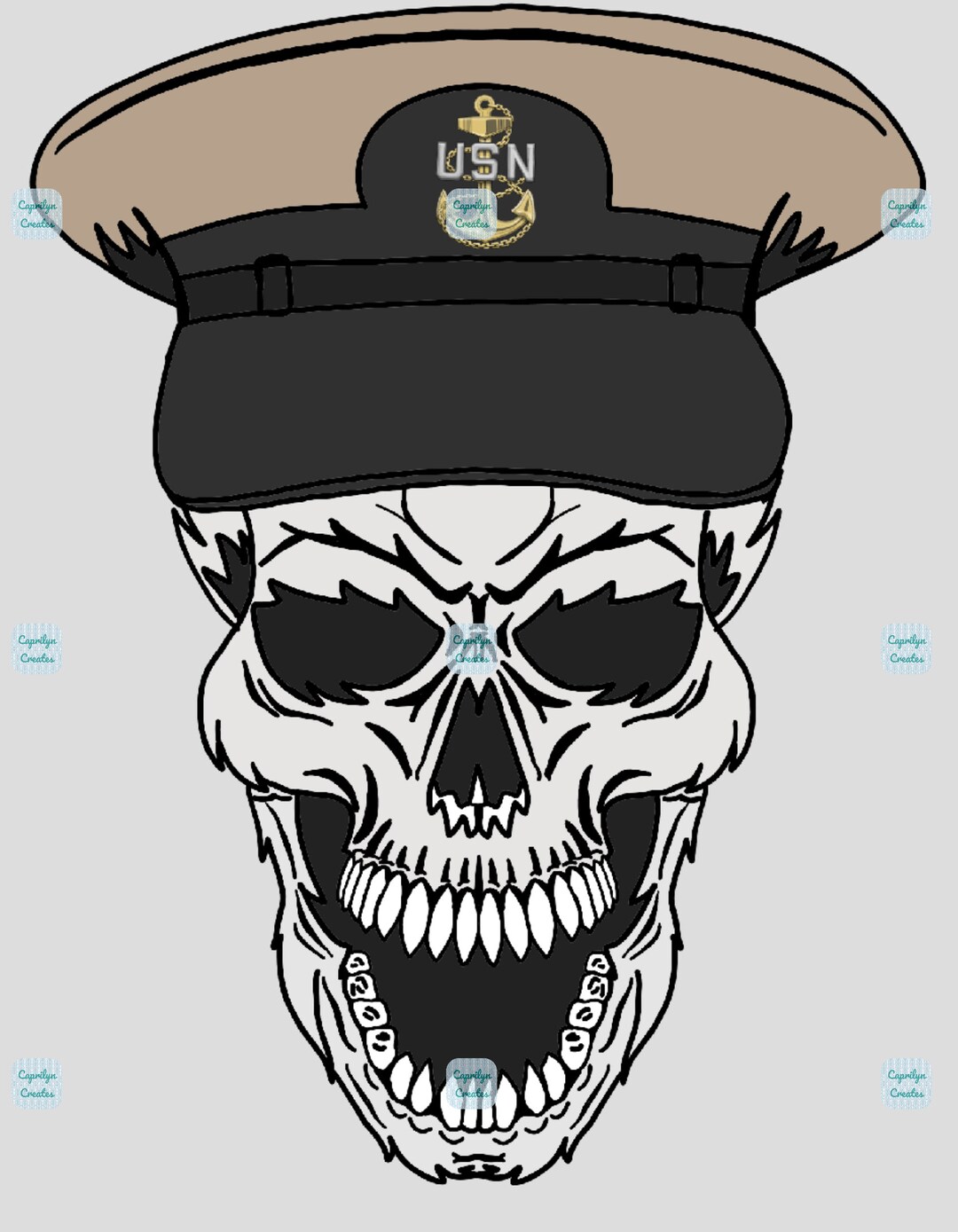 Jagged Skull Chief With and Without Waves - Etsy