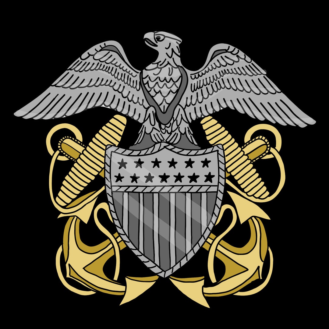 Navy Officer Crest Drawing No Background - Etsy
