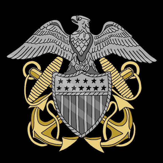 Navy Officer Crest Drawing No Background - Etsy Ireland