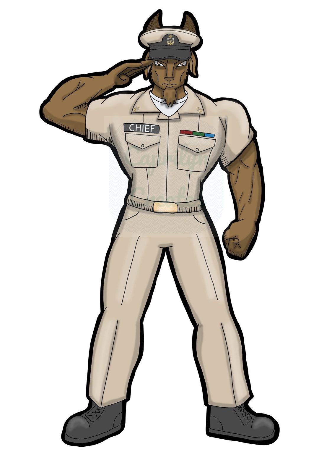 THE CHIEF Goat Character - Etsy