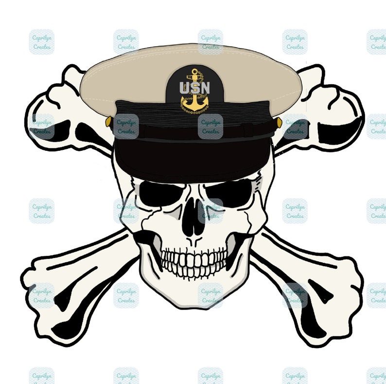 Navy Chief Skull and Crossbones and Goat Skull and Crossbones - Etsy