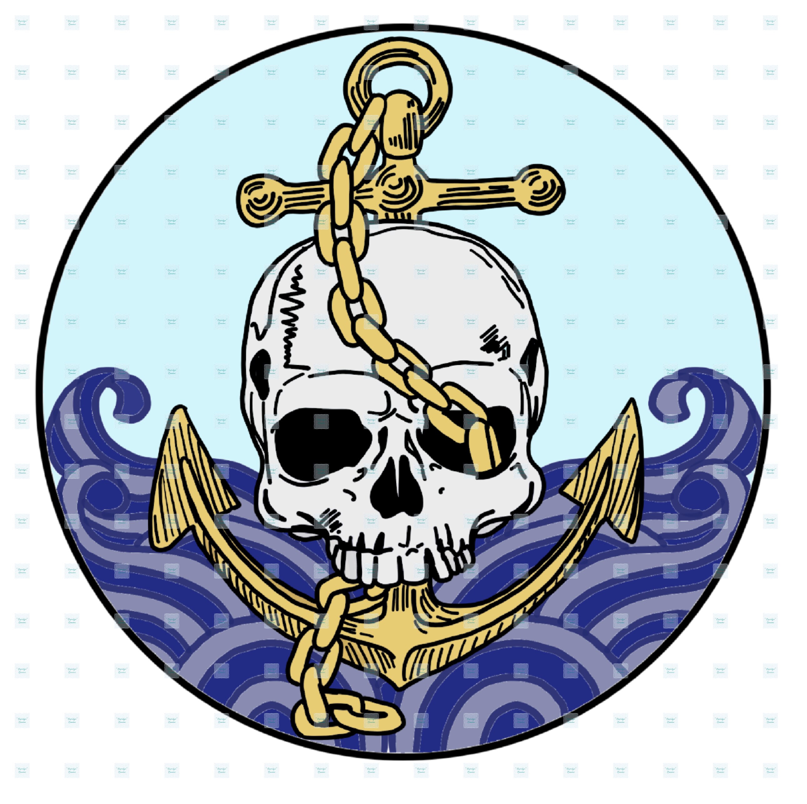 Navy Anchor Skull Tattoos