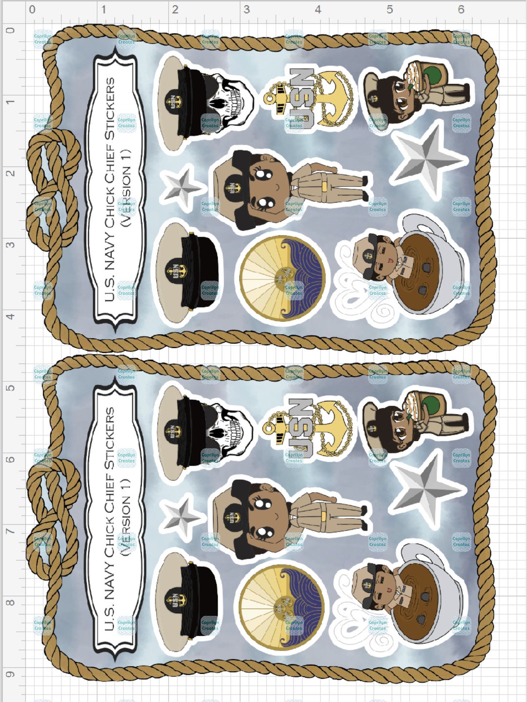 Customizable Navy Chick Chief Stickers X4: Non-laminated - Etsy