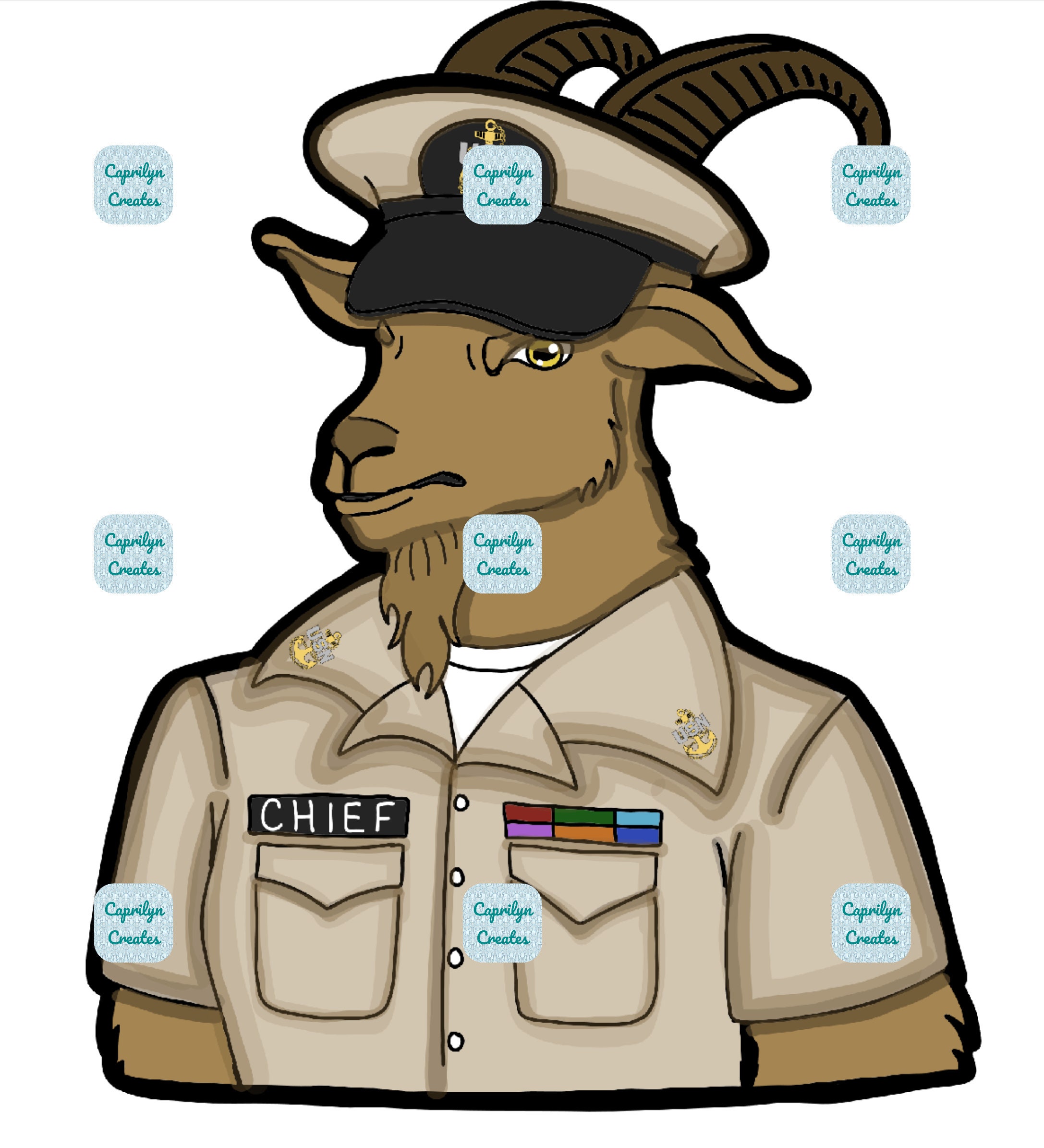 Drawing & Illustration Art & Collectibles Goat Chief Character 3 etna ...