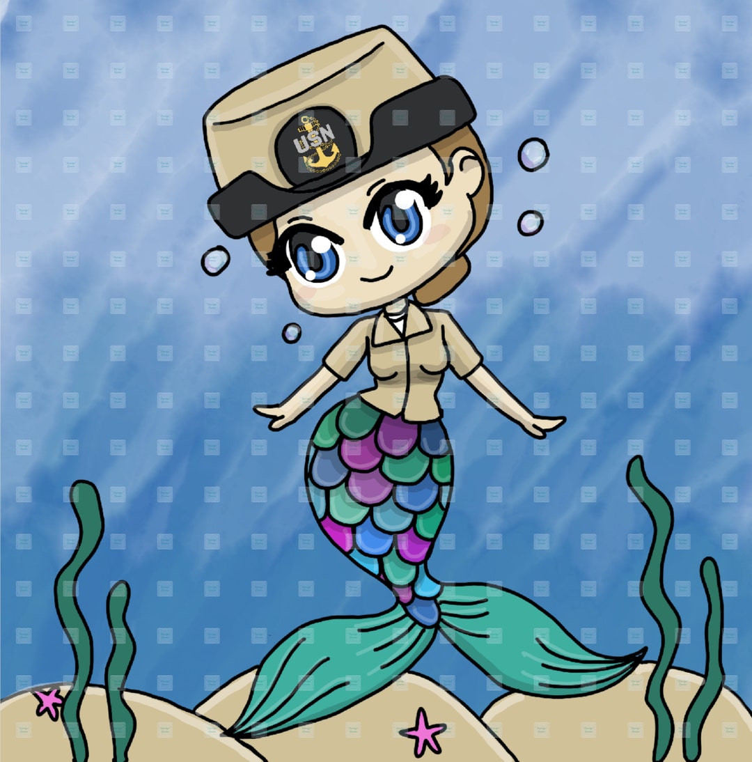 Mermaid Chief Chibi With Multicolored Scales - Etsy