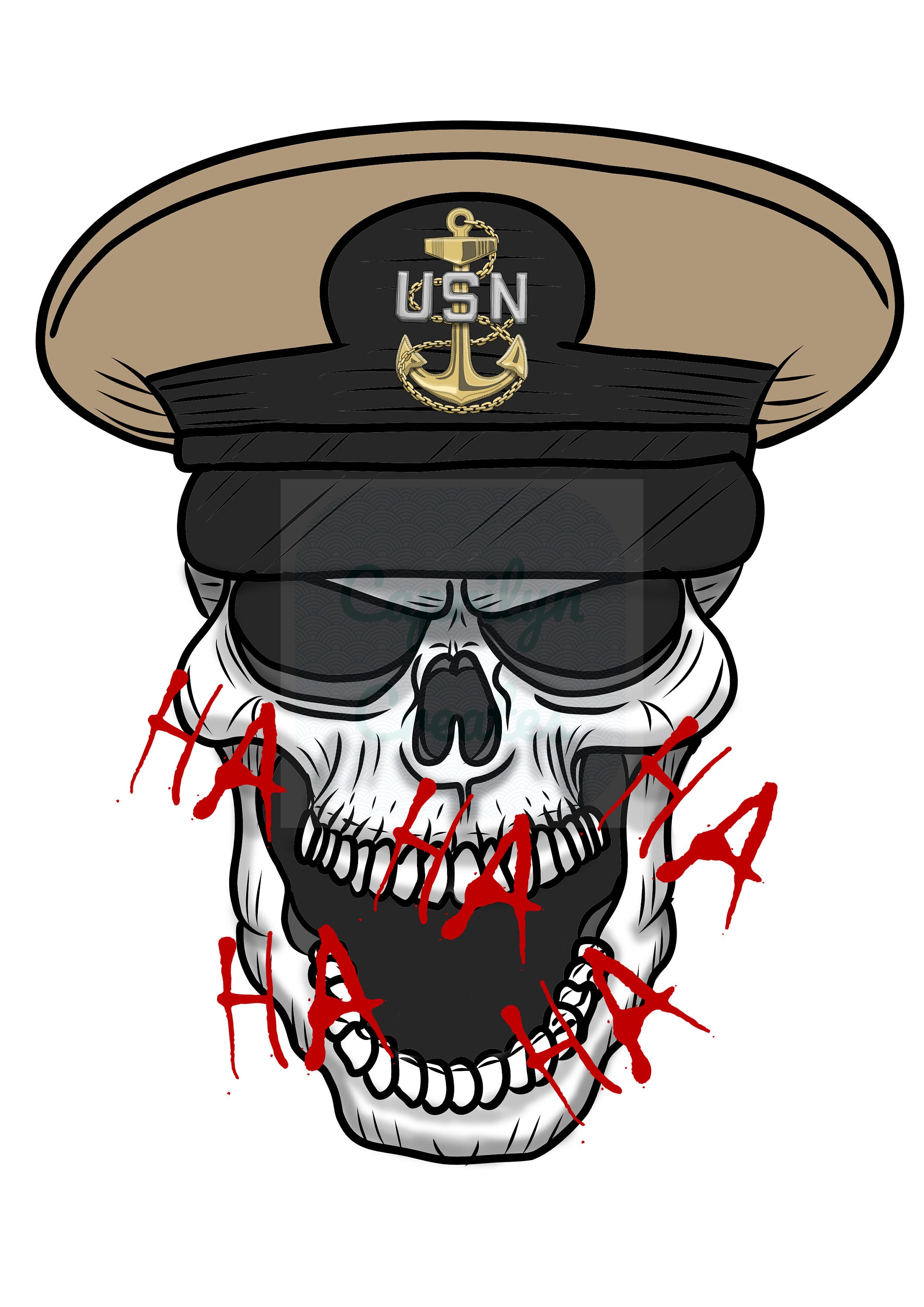 Mad Navy Chief Skull - Etsy