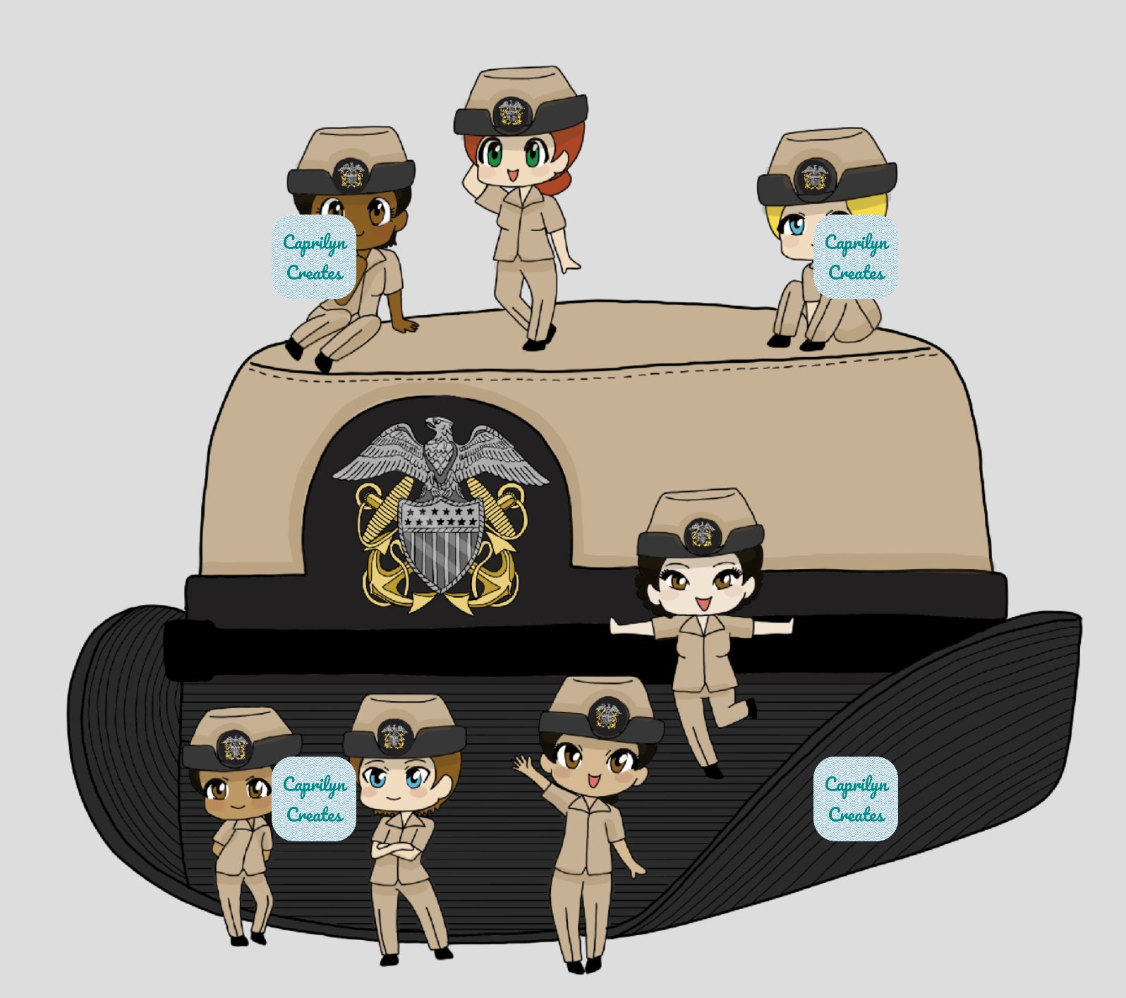 Chibi Officers and Cover - Etsy