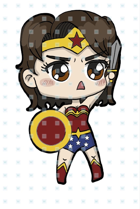 Wonder Woman Chibi Character | Etsy
