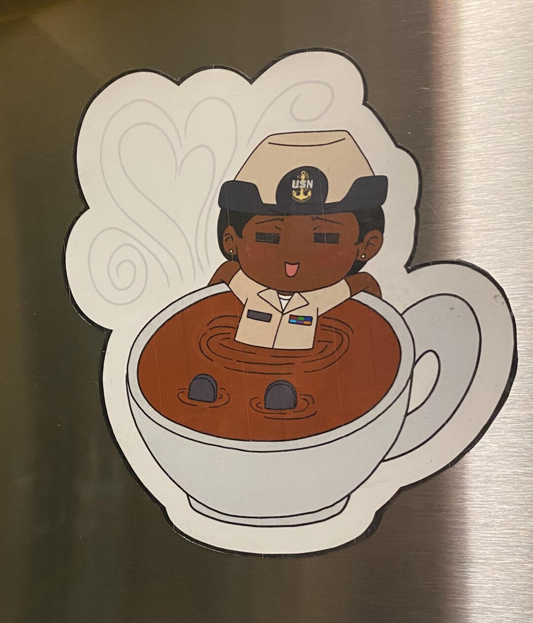 Magnet: Soaking Coffee Chibi Chief Light-duty Magnet - Etsy