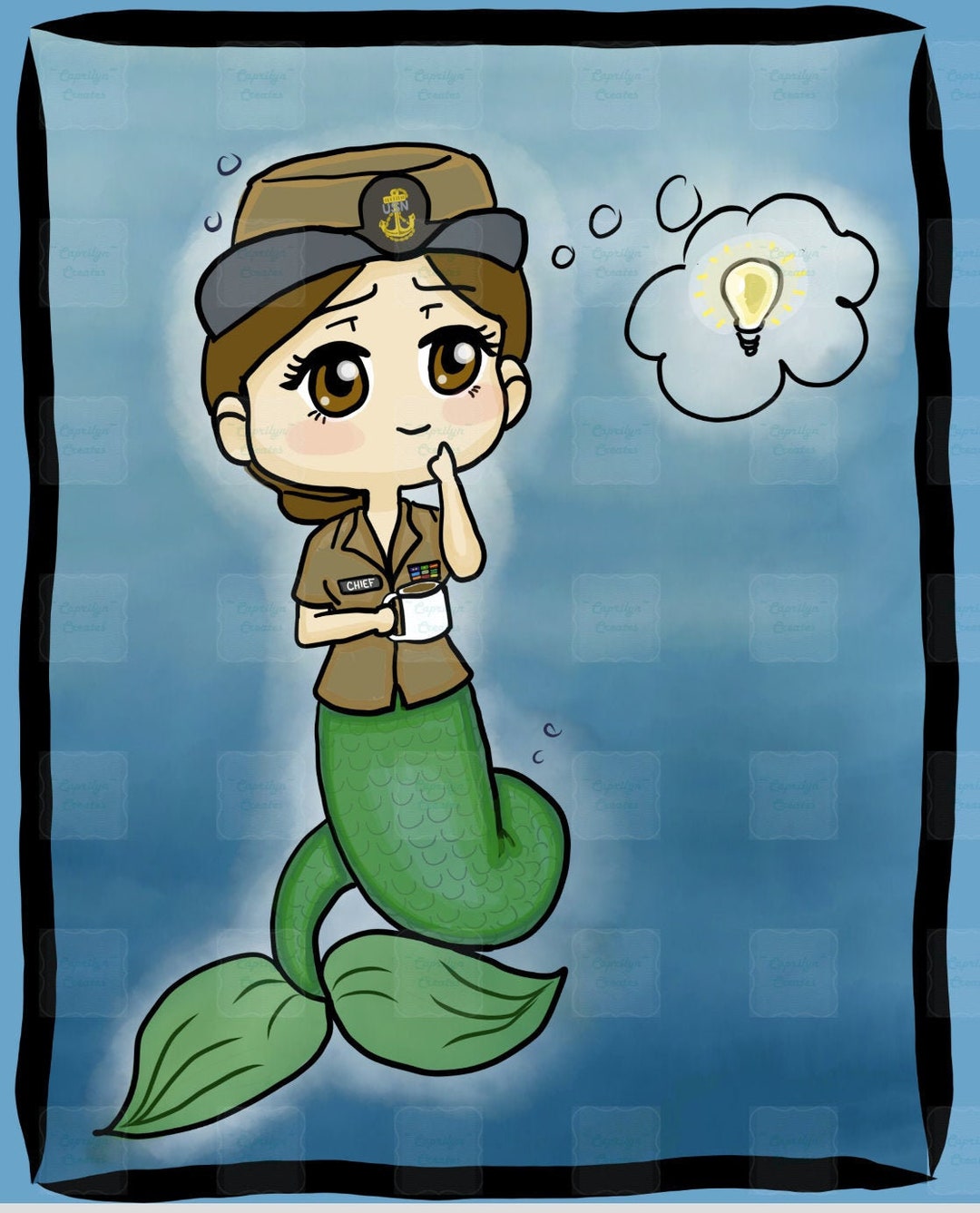 Thinker Mermaid Chief - Etsy