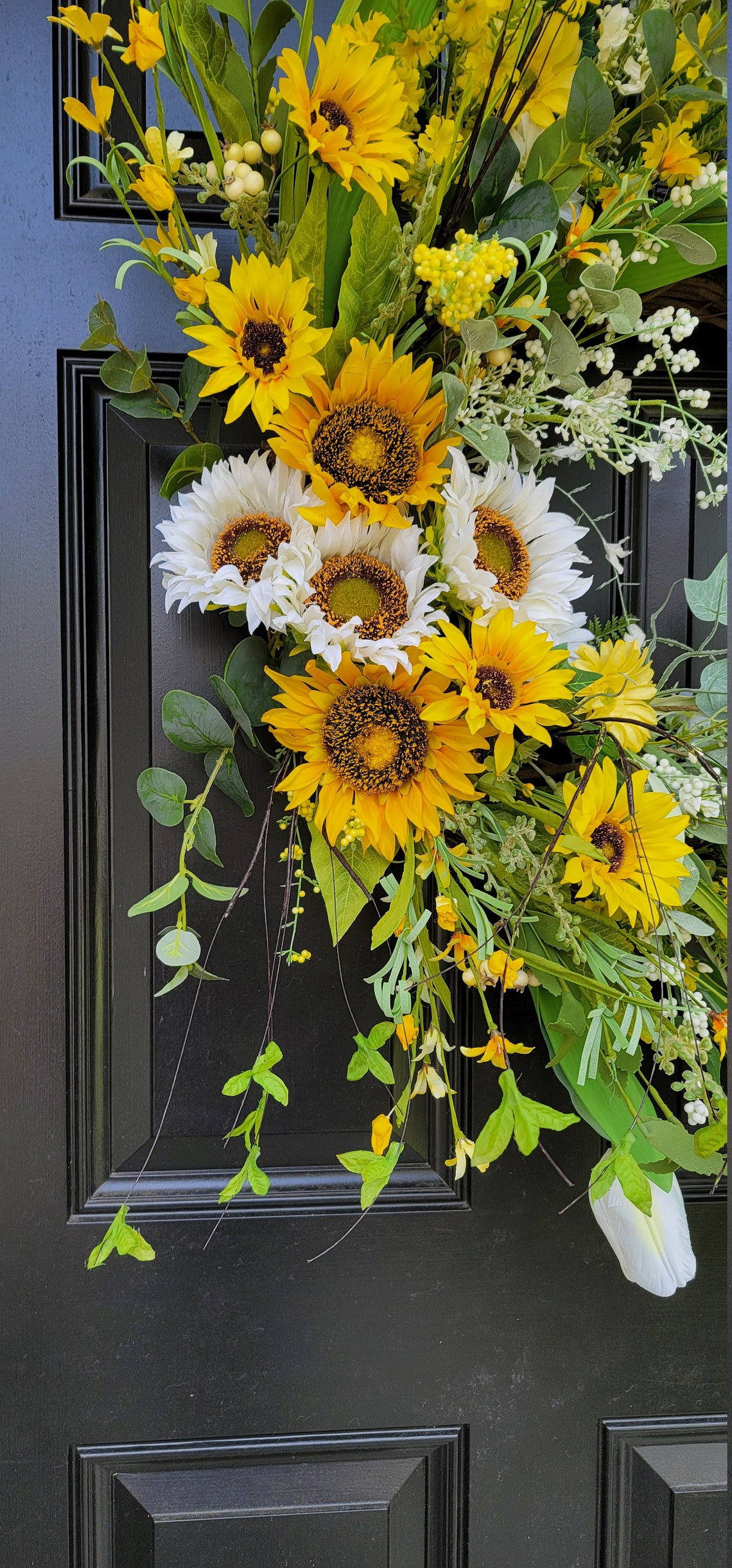 Summer Sunflower Front Door Wreath Sunflower Wreath White - Etsy