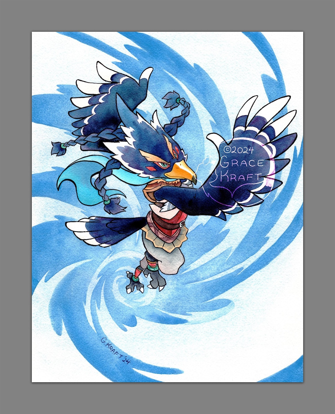 LOZ BOTW Print - "revali's Gale" - 8.5"x11" - Etsy