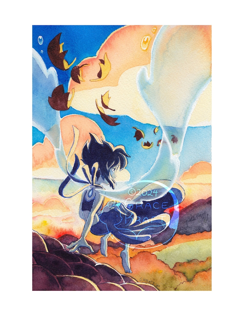 Steven Universe Print - "autumn View" Lapis Lazuli - 8.5"x11" - Etsy