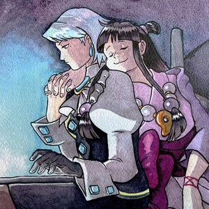 Ace Attorney Print - "working Late" Franmaya Franziska Von Karma Maya ...