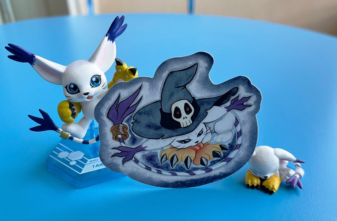 Digimon Gatomon Tailmon Matte Holographic Sticker - Etsy