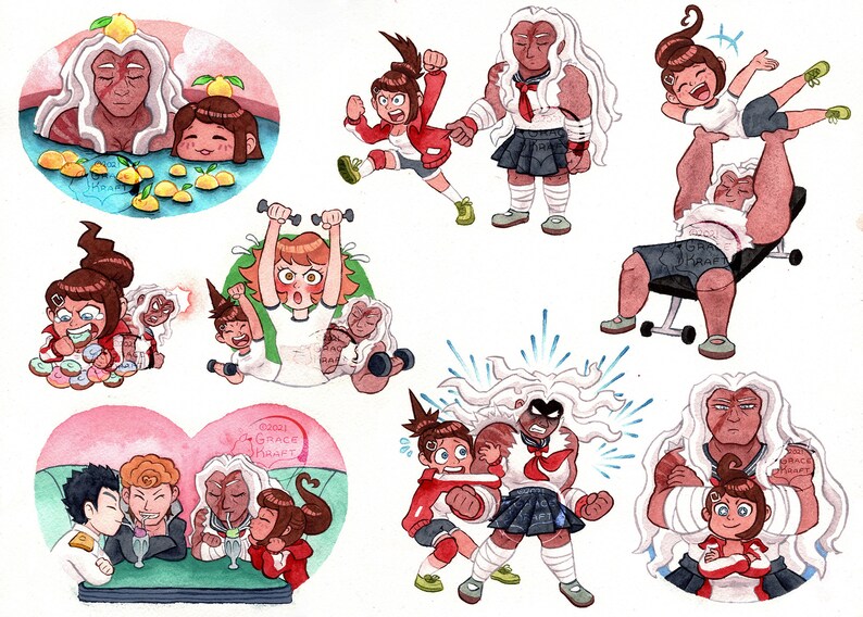 Danganronpa Sakuraoi Sakura Ogami & Aoi Asahina Sticker Flake Pack - Etsy