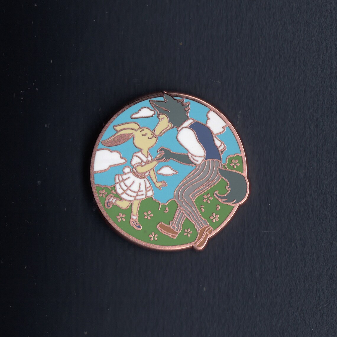BEASTARS Haru and Legoshi Matte Rose Gold Hard Enamel Pin - Etsy