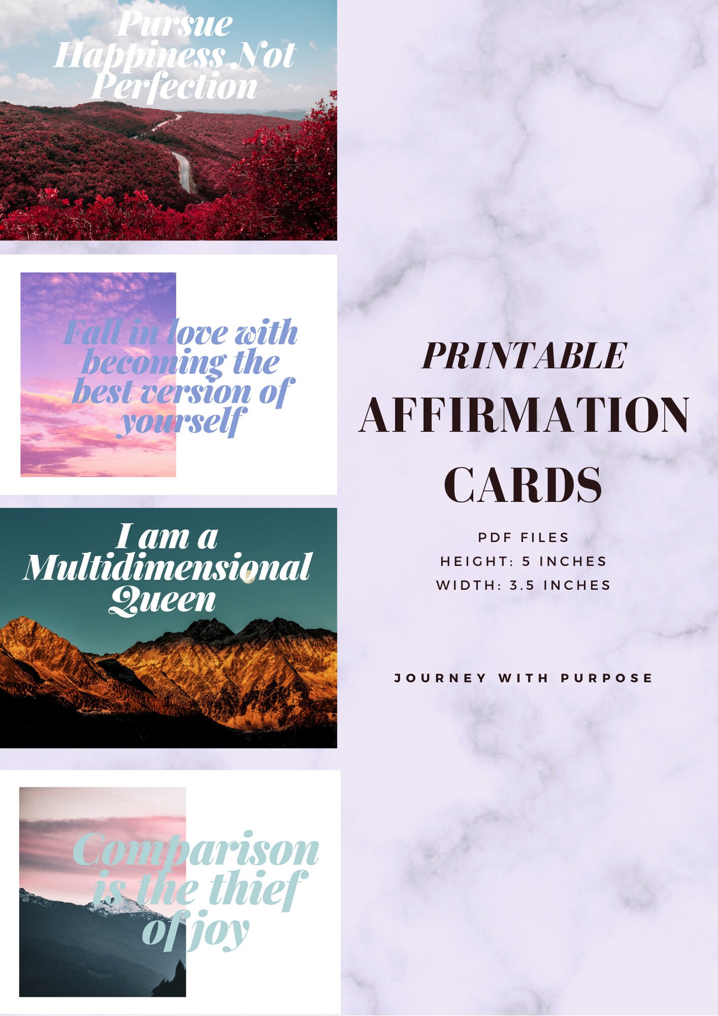 Printables Affirmation Cards - PDF Files - Vision Board Ready - Etsy