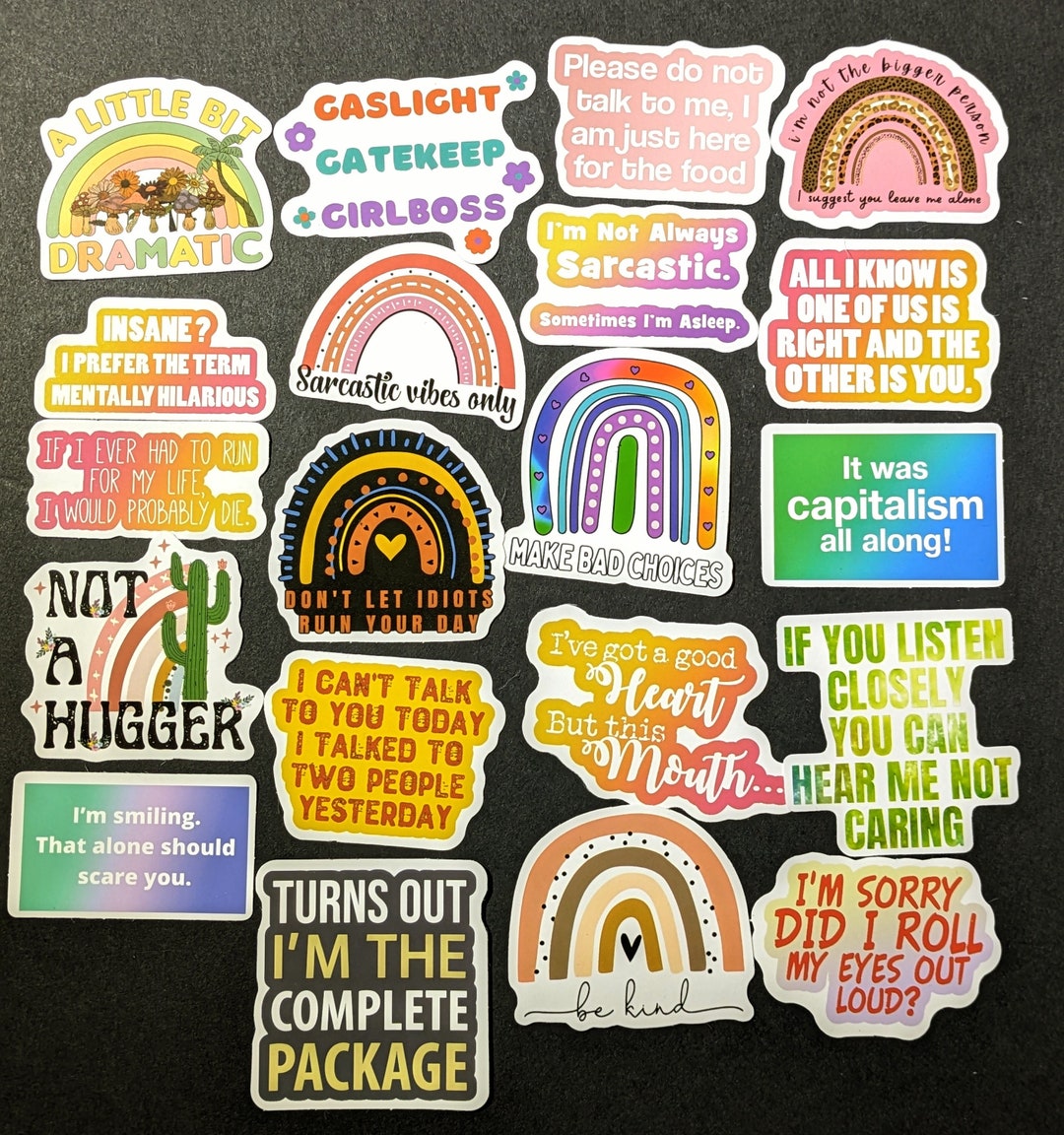 20 Pack of Sarcastic Funny Stickers Laptop Stickers Funny - Etsy