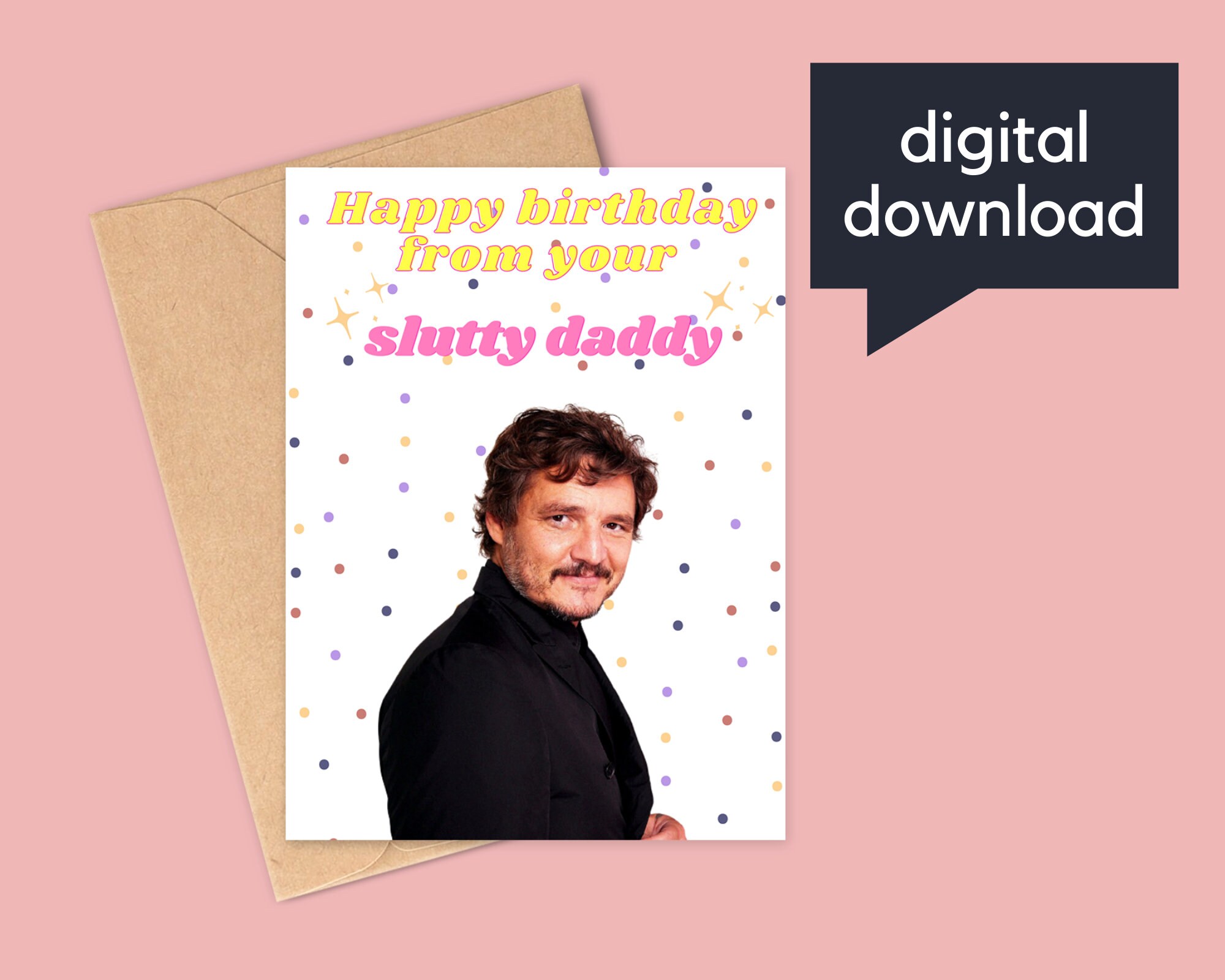 Pedro Pascal Birthday Card, Greeting Card - Digital Download - Instant ...