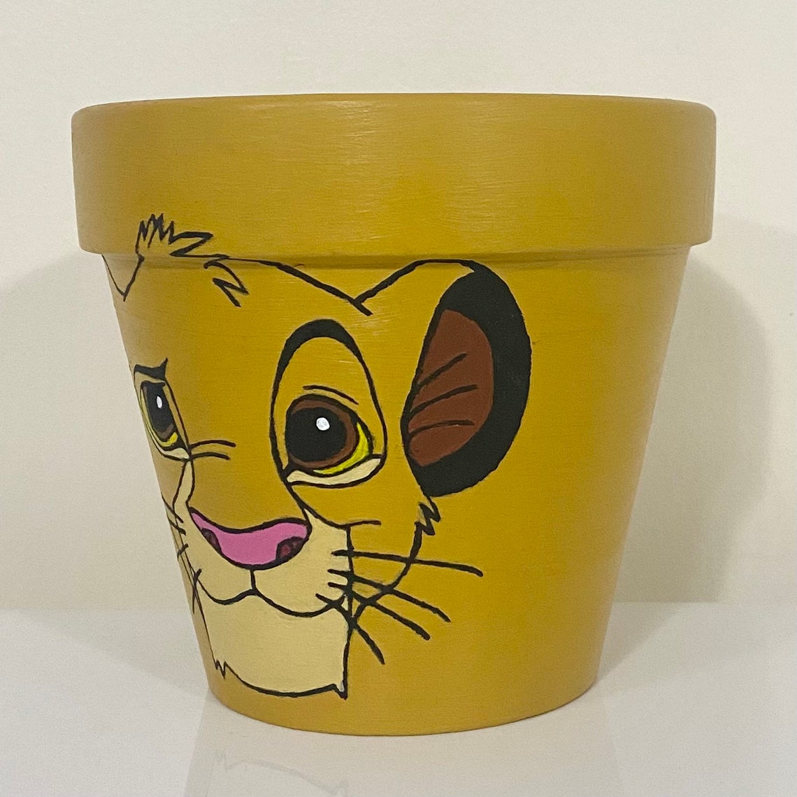 Simba Painted Flower Pot - Etsy