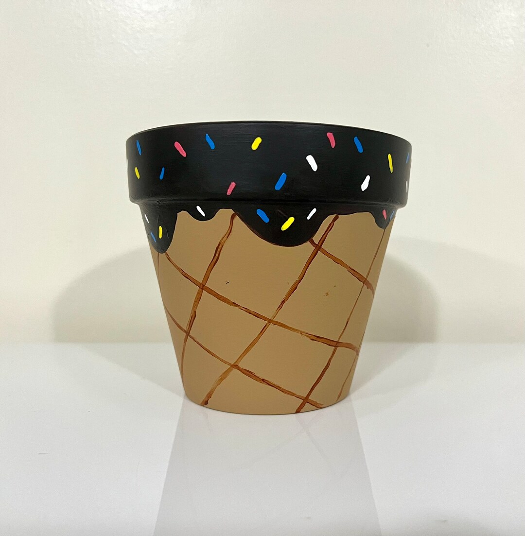 Ice Cream Cone Hand Painted Flower Pot - Etsy