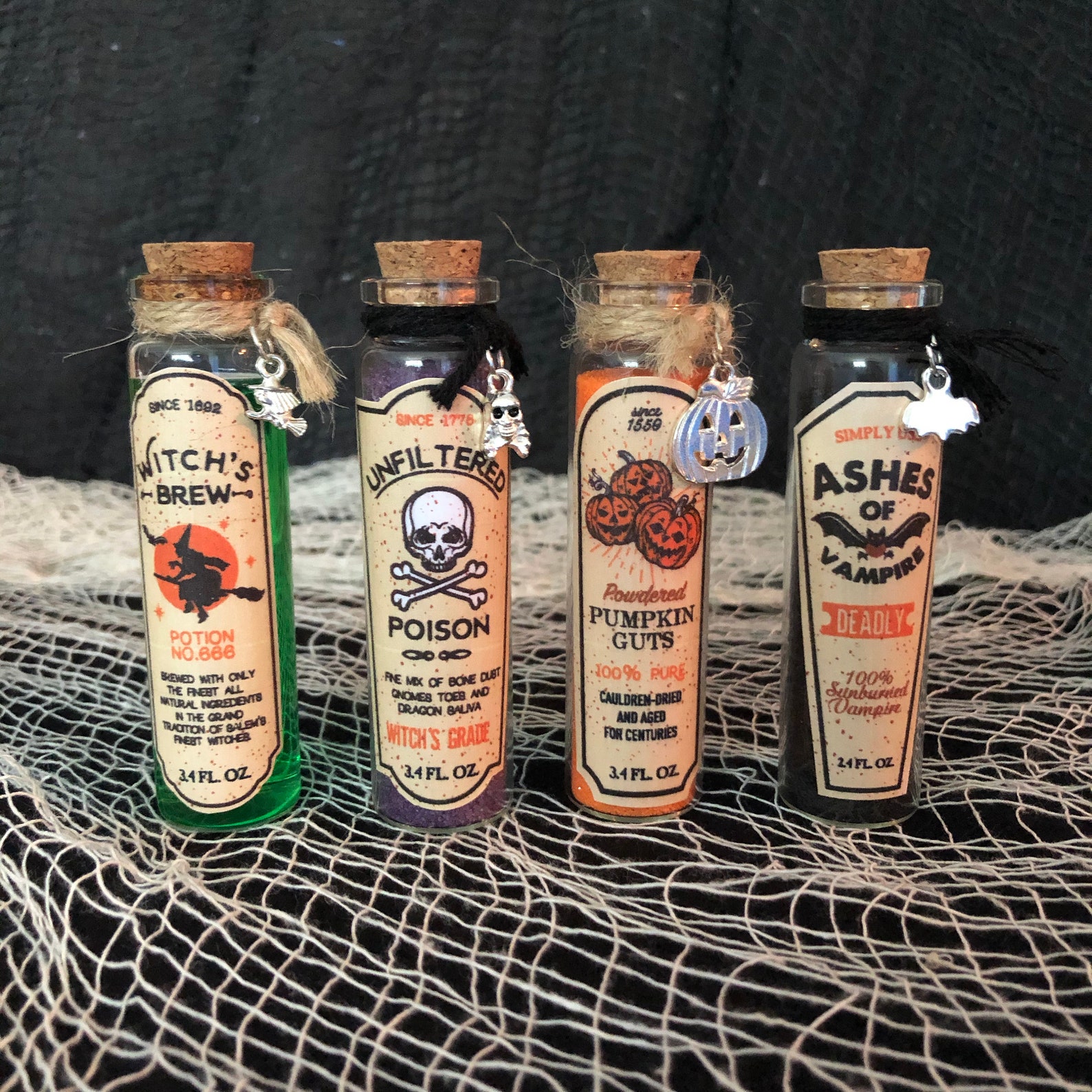 Halloween Apothecary Set of Potion Bottles Powders Elixirs - Etsy