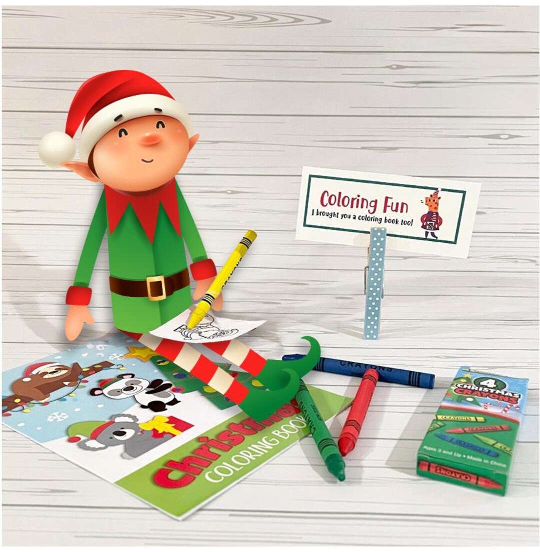 Elf Coloring Fun Prop Set | Elf Activity Kit - Etsy