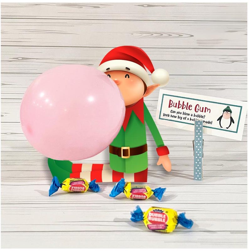 Elf Bubble Gum Prop Set | Elf Activity Kit - Etsy
