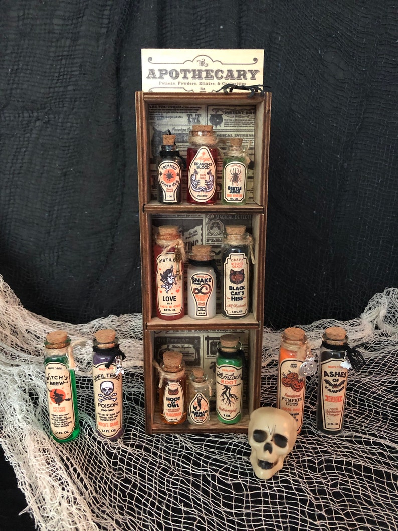Halloween Apothecary Set of Potion Bottles Powders Elixirs - Etsy
