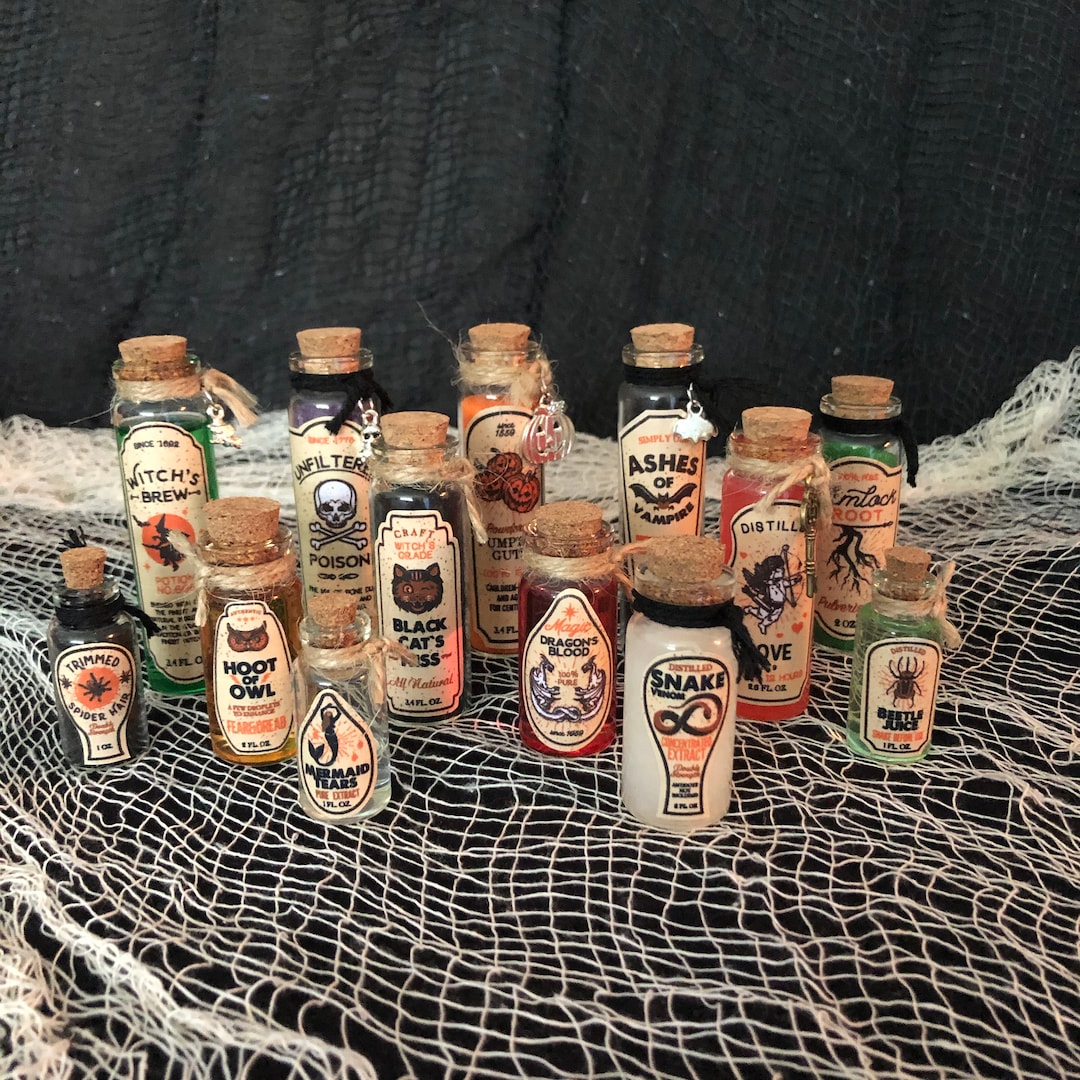 Halloween Potion Bottles: Filled Prop Apothecary Set - Etsy