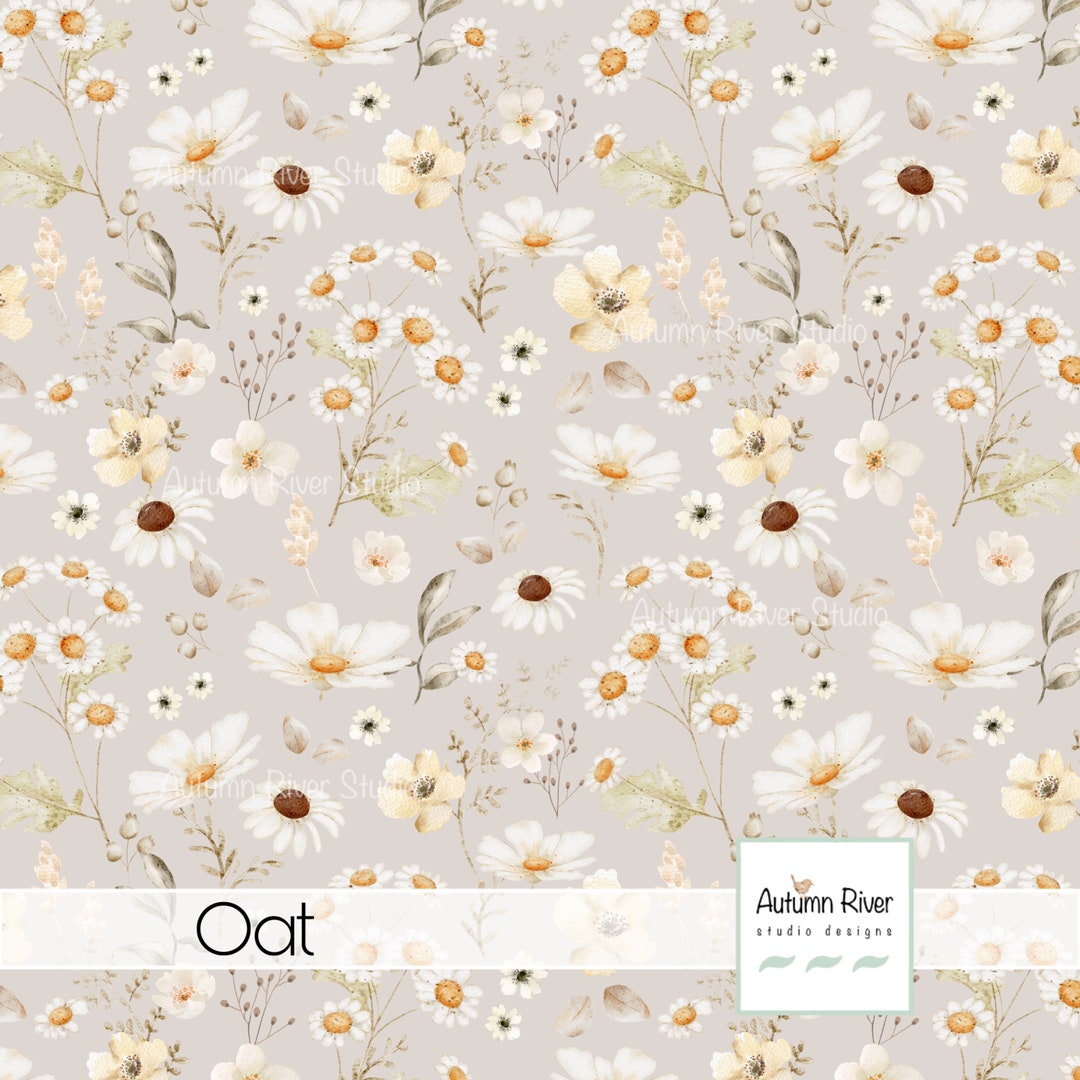 Floral Caroline Seamless Fabric Pattern, Summer, Autumn Fall, Meadow ...