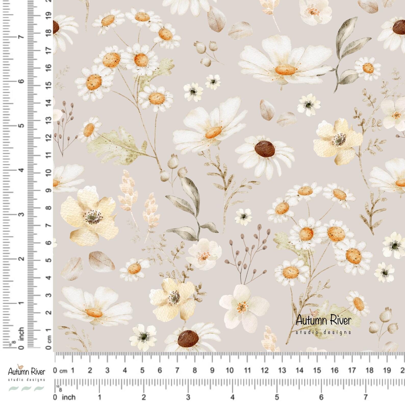 Floral Caroline Seamless Fabric Pattern, Summer, Autumn Fall, Meadow ...