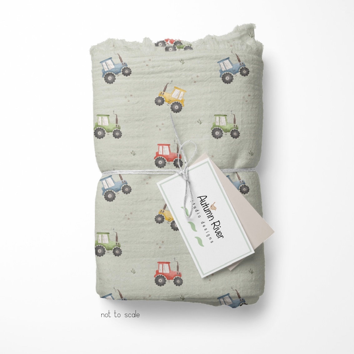 Colorful Tractor Seamless Fabric Pattern, Moss, Farm Vehicle ...