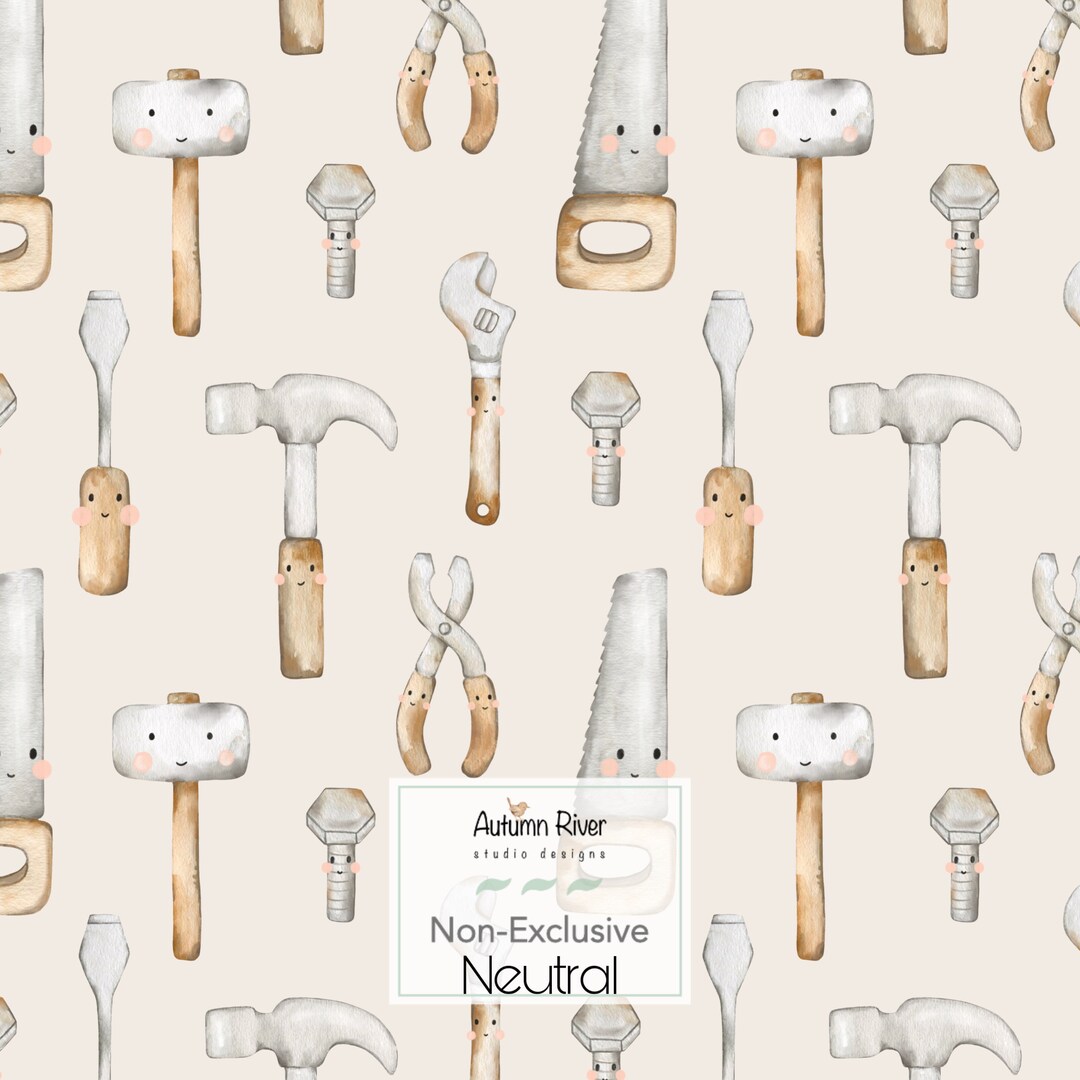 Tools Seamless Fabric Pattern, Construction Textile Pattern, Tools ...