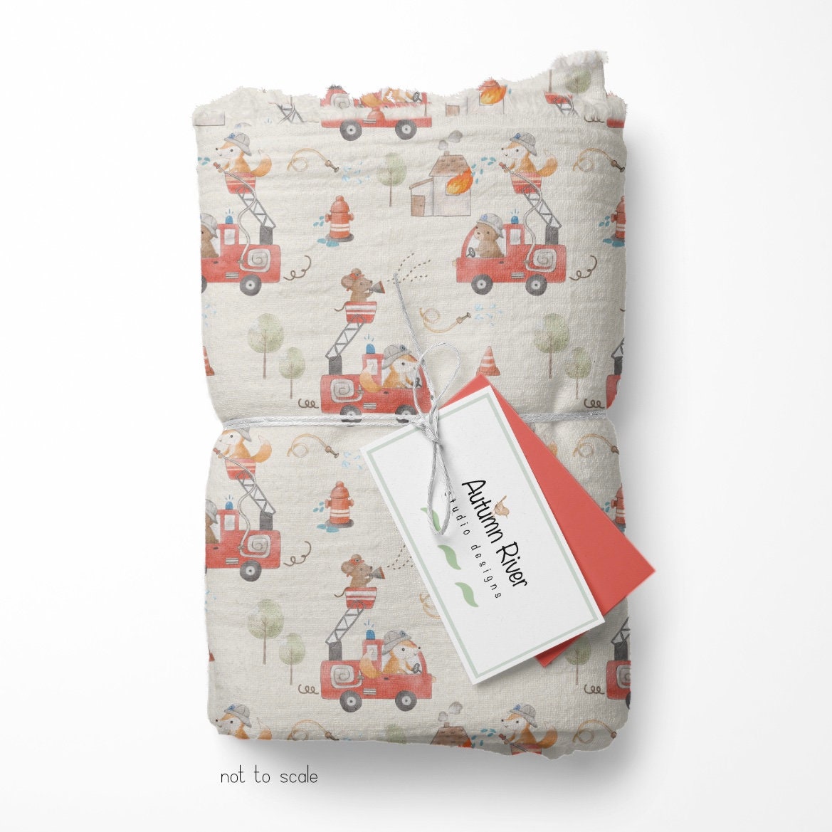 Firefighters Seamless Fabric Pattern, Firemen Firetrucks Fire-engine ...