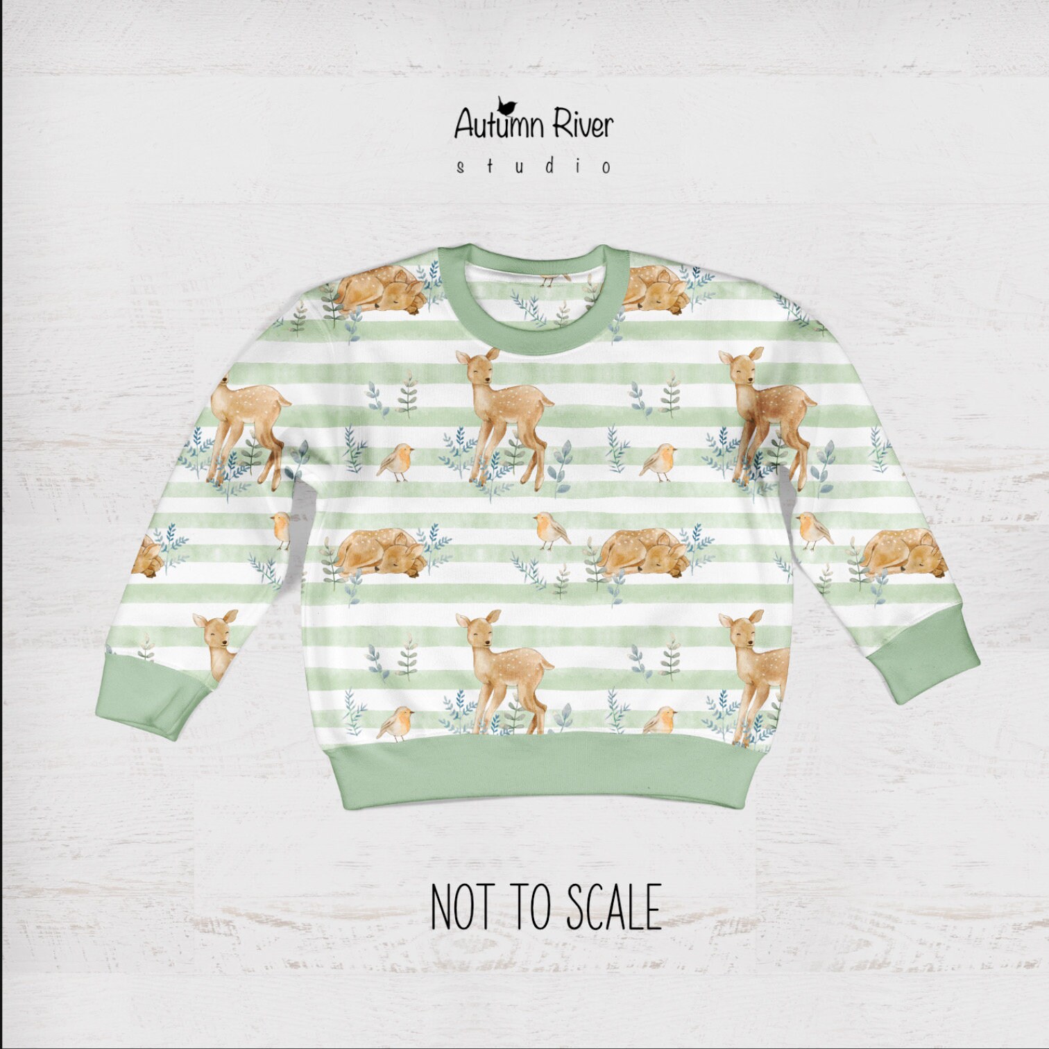 Fawn & Robin Seamless Pattern for Fabric Textile Deer Bird - Etsy