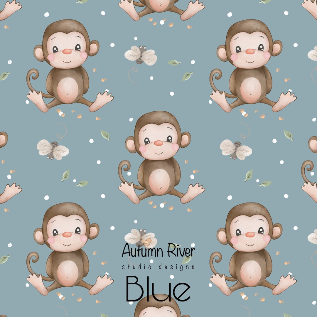 Monkey Seamless Pattern, Monkey Fabric Design, Monkey Textile Pattern ...