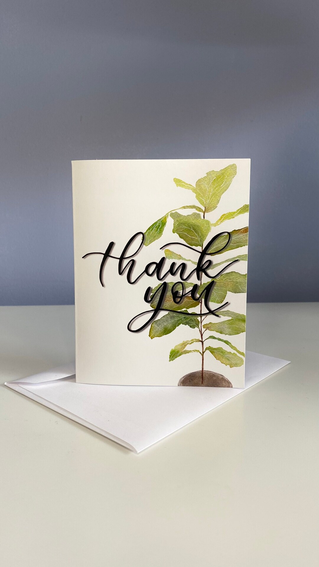 Thank You Cards, Thank You Greeting Cards, Handpainted Thank You Card ...