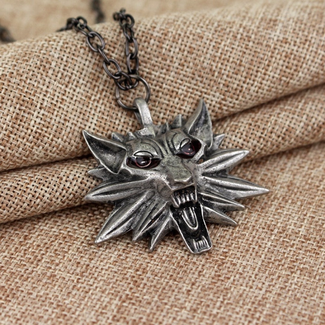 Witcher 3 Necklace Wild Hunt Wolf Head Zinc Alloy Pendants - Etsy