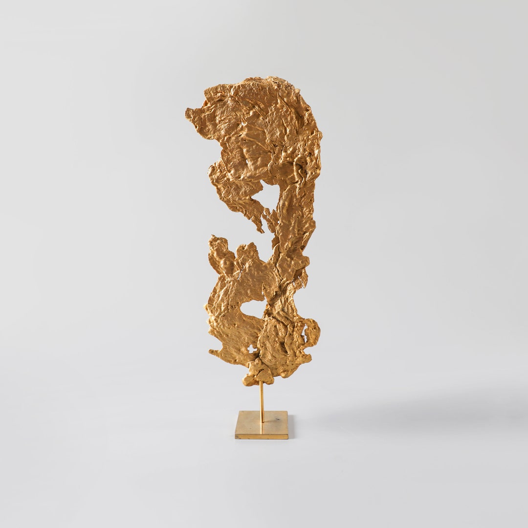 A Philippe Cheverny Gilded Abstract Sculpture, Circa 1970 - Etsy