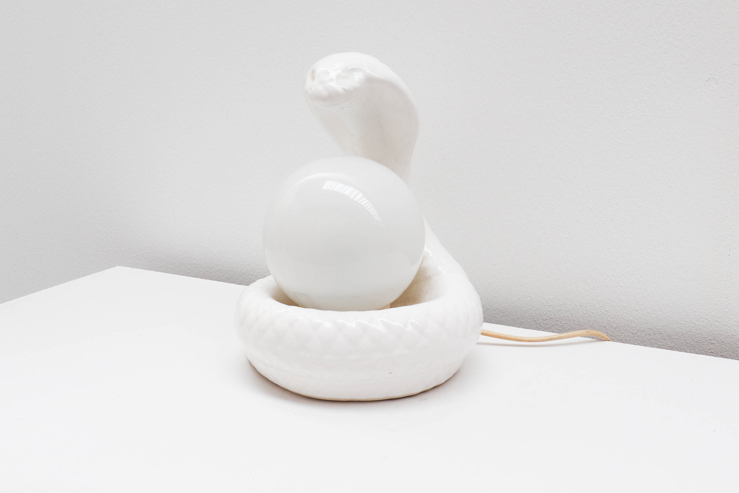 A Vintage Ceramic 'snake' Table Lamp - Etsy