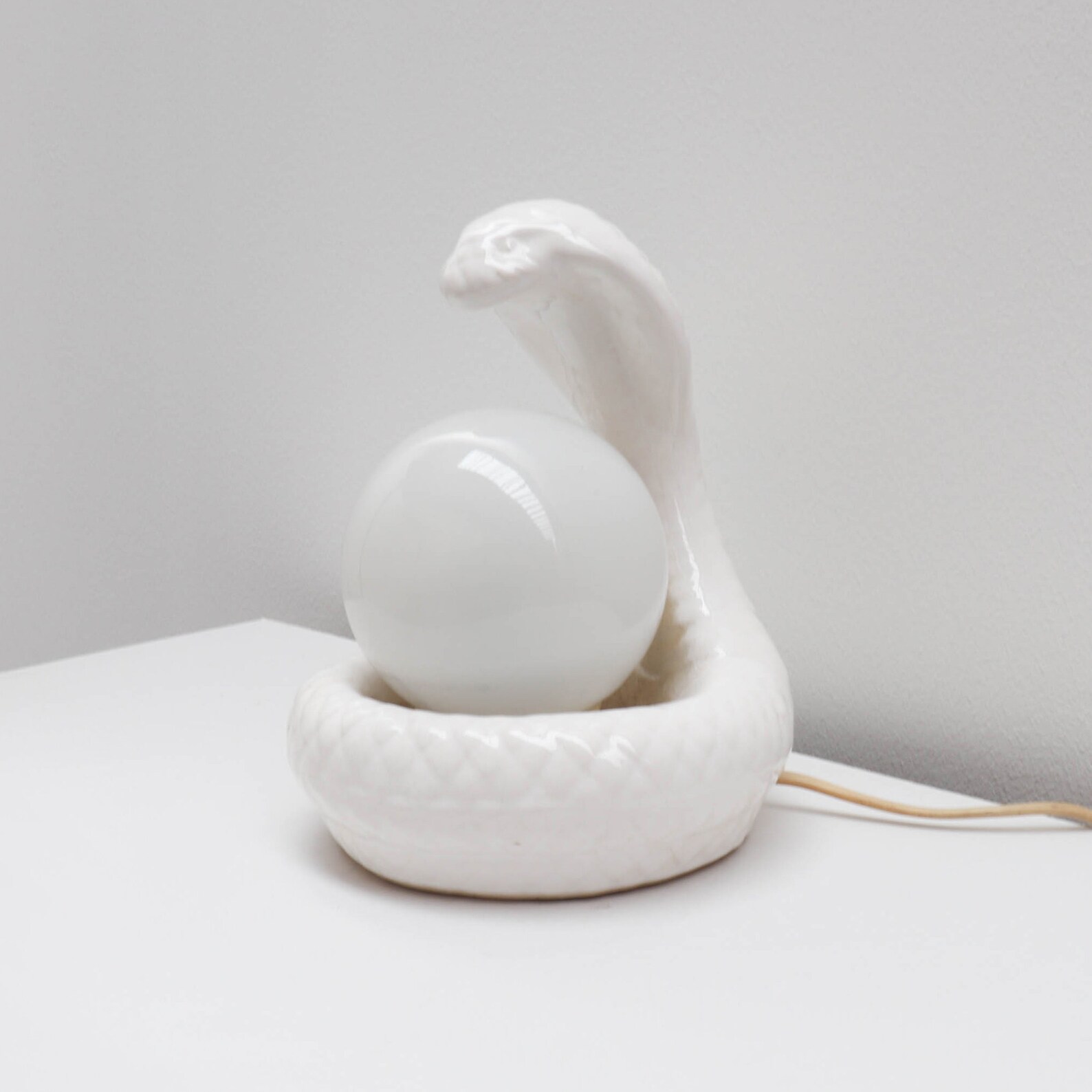 A Vintage Ceramic 'snake' Table Lamp - Etsy